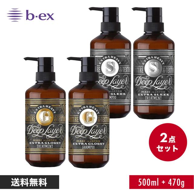 【2点セット/送料無料】ディープレイヤー シャンプー 500ml + トリートメント 470g ExG ExS セット割引 DeepLayer b-ex ビューティーエクスペリエンス モルト ...