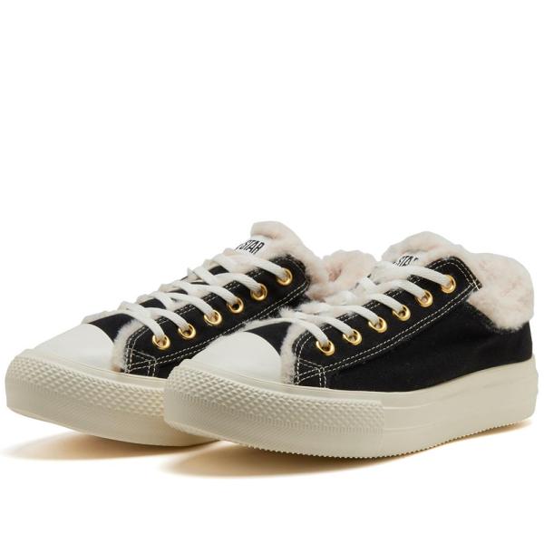 2023年秋冬新作♪ CONVERSE【コンバース】 ALL STAR LIGHT PLTS BOACOLLAR OX オールスター ライト PLTS ボアカラー OX ブラック