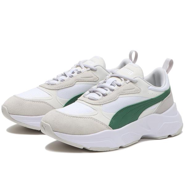 2022年秋冬新作♪ PUMA【プーマ】 CASSIA LFS カッシア LFS 厚底スニーカー 【391295-01】 ホワイト/フォレストグリーン