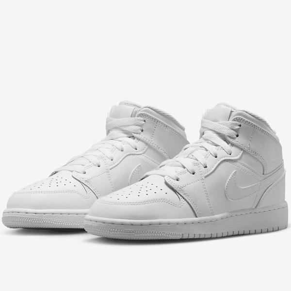 2023年春夏新作♪ NIKE【ナイキ】 AIR JORDAN 1 MID GS エア ジョーダン 1 ミッド GS 【554725-136】 ホワイト