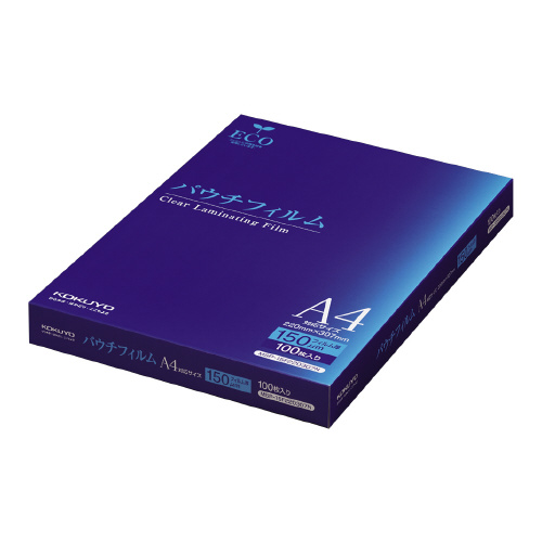 パウチフィルム（厚みしっかりタイプ） Ａ４サイズ　２２０×３０７ｍｍ　１００枚