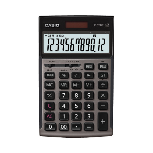 本格実務電卓　日数・時間計算 １２桁　ＪＳ−２０ＤＣ−ＧＢ−Ｎ