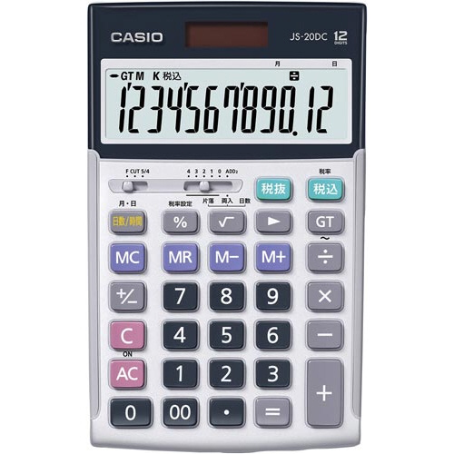本格実務電卓　日数・時間計算 １２桁　ＪＳ−２０ＤＣ−Ｎ