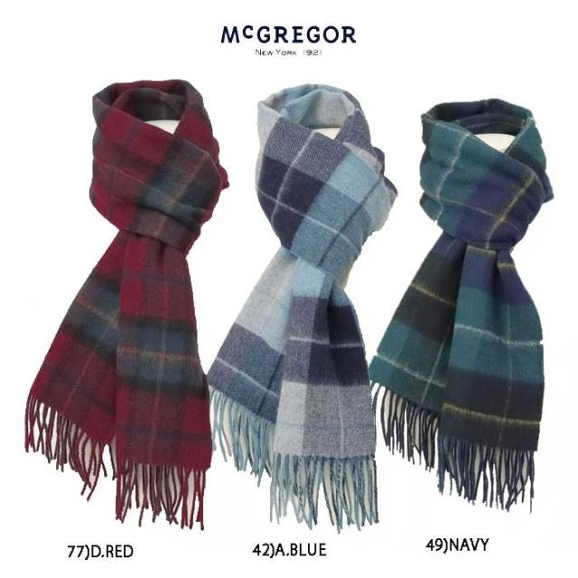 mcgregor マクレガー マフラー 111563602 小物 防寒具 ウール チェック ダブルフェイス マフラー メンズ ビジネス プレゼント クリスマス