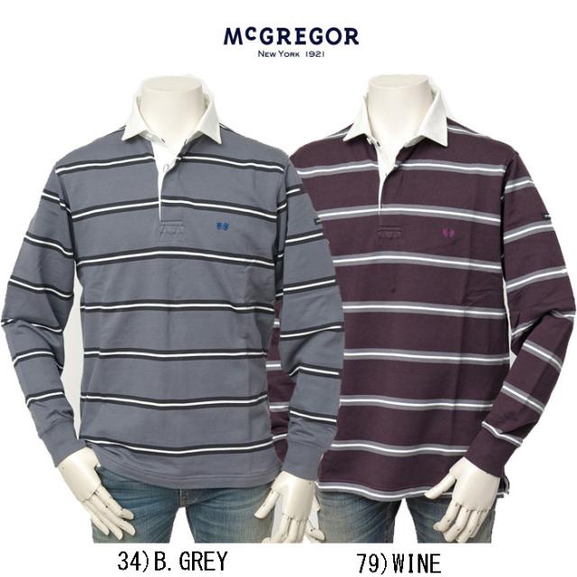 10%OFF マクレガー 111614605 裏毛パイル ラガーシャツ メンズ トップス 長袖 秋冬 ボーダー 襟付き