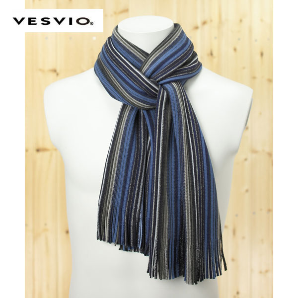 20％OFF VESVIO　ベスビオ　121-56-4805　ラッセルストライプ マフラー メンズ 紳士 ビジネス プレゼント