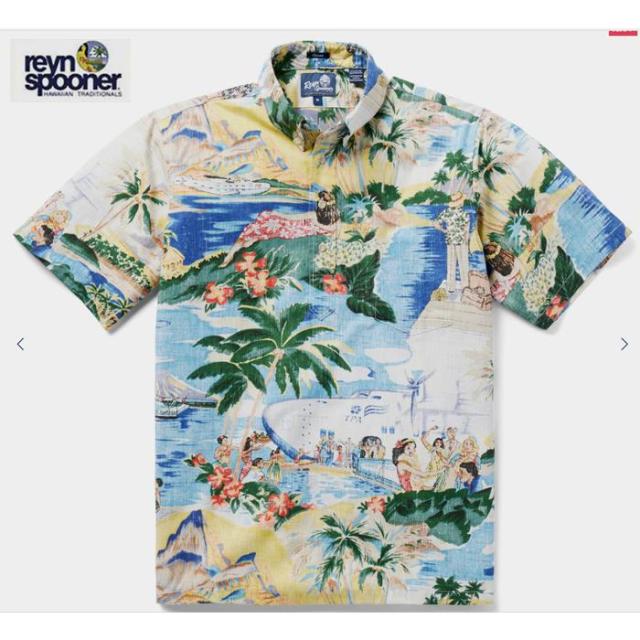 reynspooner レインスプーナー TRANSPACK PACIFIC 40’S 太平洋横断記念モデル 126-1841 0006)BLUEプルオーバー アロハ シャツ ハワイ 夏 半袖