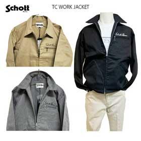 ショット ワークジャケット SCHOTT TC WORK JACKET 3112055 ジップブルゾン　カツラギ