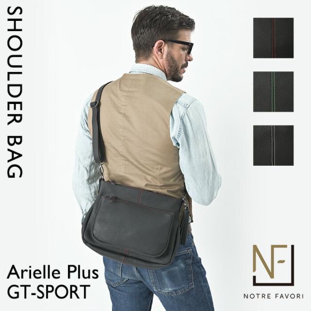 上質 メンズ ショルダーバッグ 【アリエル・プラスGTS 】 斜めがけ 本革 通勤 ビジネスバッグ 通勤バッグ サコッシュ 男性 レザー バッグ 革 皮 2way 旅行 ギフト プレゼント 誕生日 30代 40代 50代 60代 牛革 バック 黒 斜め掛け カバン