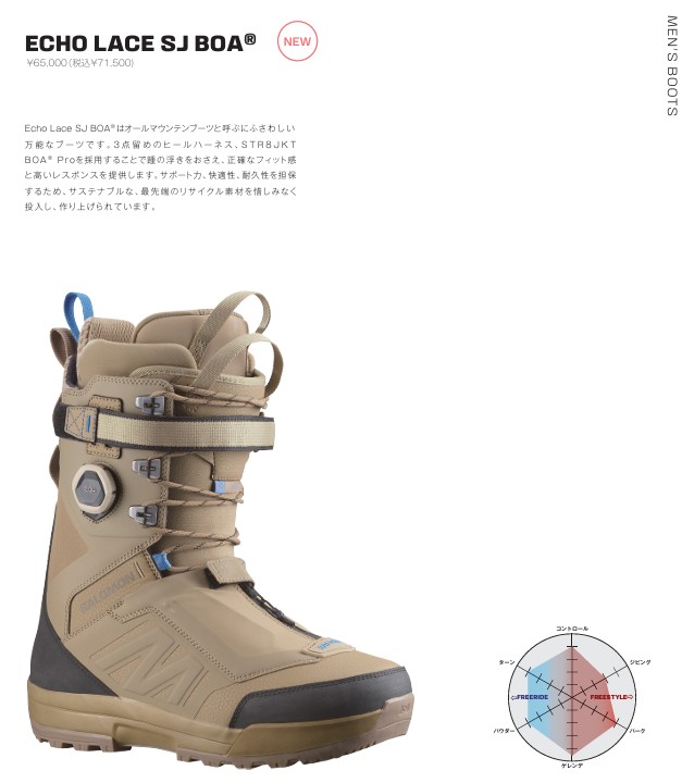 新品未使用 25-26 SALOMON  BOOTS ECHO LACE SJ BOA DUNE/SURF THE WEB/BLACK 25.5cm  即日発送 土日祝発送OK