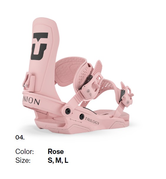 新品未使用 25-26 Union BINDING TRILOGY(TEAM HB) ROSE Sサイズ  即日発送 土日祝発送OK