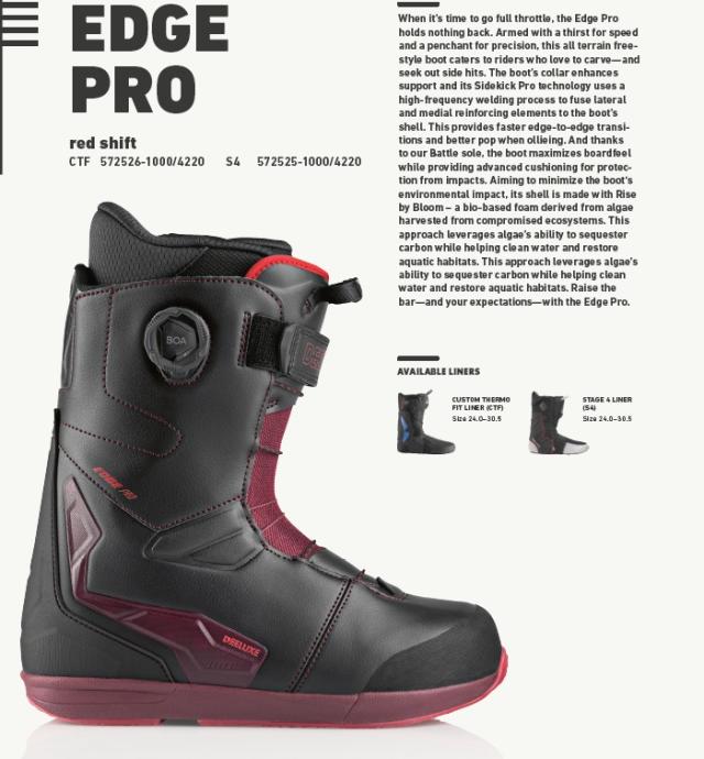 新品未使用 25-26 DEELUXE BOOTS EDGE PRO CTF RED SHIFT 26.5CM  即日発送 土日祝発送OK