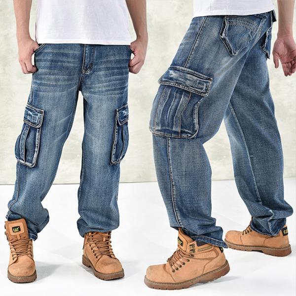 デニムパンツ メンズ カーゴパンツ ワイド ジーンズ ビッグシルエット バギーパンツ ジーパン ヒップホップ ストリート 個性 hiphop