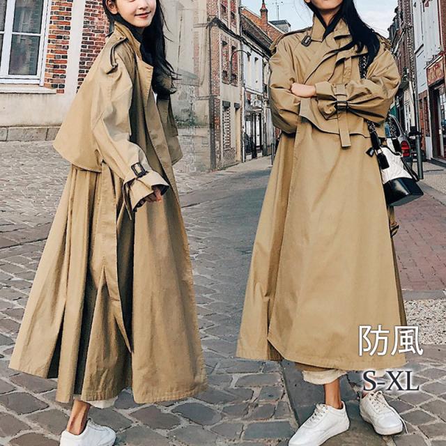 トレンチコート レディース スプリングコート 秋コーデ 羽織り アウター ゆったり 大きいサイズ カジュアル 防風 きれいめ 通勤