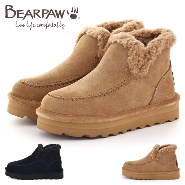ベアパウ Bearpaw レディース ブーツ ムートンブーツ メイヴプラットフォーム MAEVE PLATFORM LO 3120W 正規品 撥水加工 防汚加工 本革 防寒 あたたかい もこもこ おしゃれ トレンド