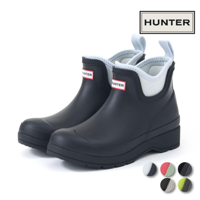 ハンター HUNTER レディース レインブーツ プレイ ネオプレン チェルシー ブーツ 防水 長靴 雨靴 レインシューズ 防滑 ショートブーツ