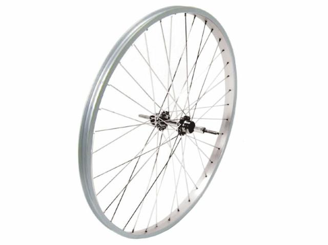 自転車 後車輪 27インチ用 27 x 1 3/8 外装6段 ローラーブレーキ用 アルミ WO27x1 3/8 シルバー ホイール リア 後輪