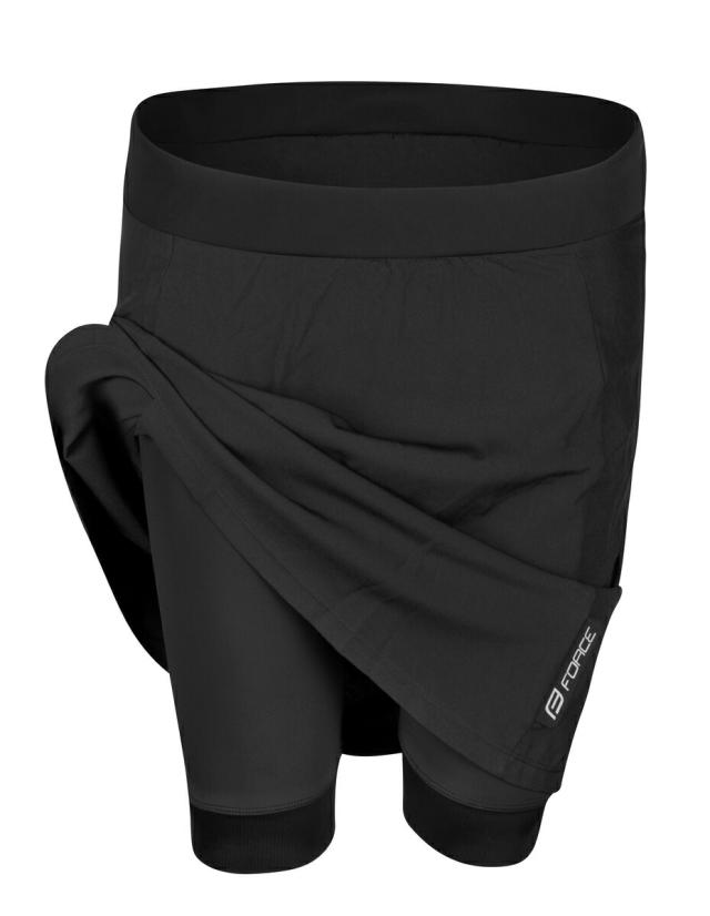 FORCE サイクルジャージ スカート パッド付 ブラック レディース ウェア 自転車 スカート かわいい オシャレ サイクリング お尻が痛くない 女性