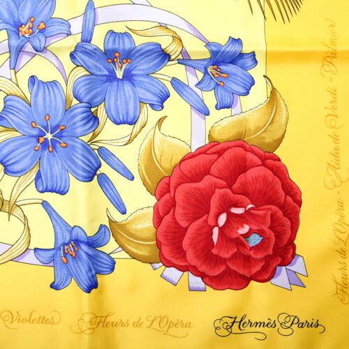 SAランク】 エルメス HERMES スカーフ カレ90 シルク Fleurs de L