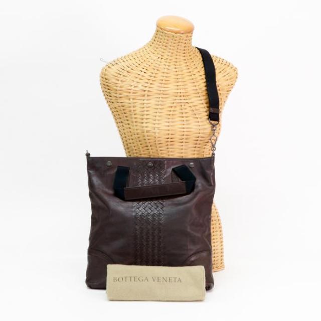 【ABランク】 ボッテガ ヴェネタ BOTTEGA VENETA トートバッグ レザー イントレチャート 273312 2wayバッグ ショルダー メンズ レディース ブラウン 中古 maj01056
