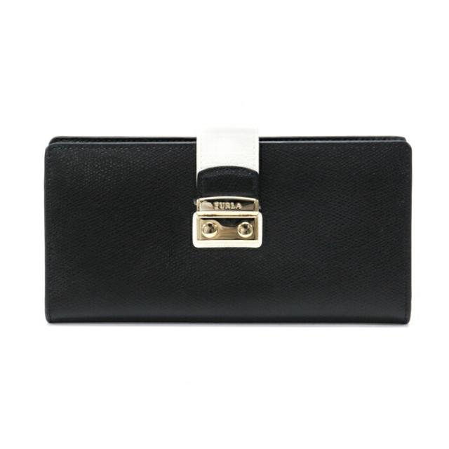 フルラ FURLA メトロポリス 長財布 レザー G金具 ロングウォレット レディース ブラック 中古 mam22012