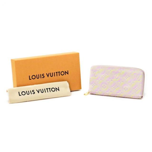 【Aランク】 ルイヴィトン LOUIS VUITTON ジッピーウォレット モノグラム アンプラント (レザー) サマースターダスト グラデーション M81299 長財布 ラウンドファスナー ロングウォレット レディース ライトピンク 美品 中古 mar07011