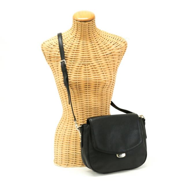 ケイトスペード Kate Spade アレシア マルベリー ストリート レザー WKRU3926 ショルダーバッグ 2WAYバッグ メッセンジャーバッグ クロスボディ 斜め掛け 肩掛け ハンドバッグ レディース ブラック 中古 mat11001