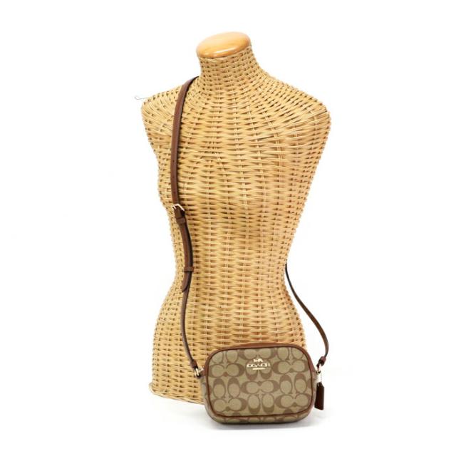 コーチ COACH ミニ ジェイミー カメラ バッグ シグネチャー キャンバス PVC / レザー C9926 ミニ ショルダーバッグ クロスボディ ポシェット レディース メンズ カーキ (ベージュ) / サドル (ブラウン) 美品 中古 mbc17005