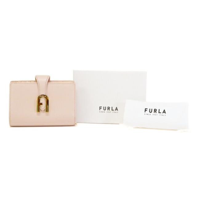 【Aランク】 フルラ FURLA ソフィア M コンパクトウォレット レザー アーチロゴ PDR1PRS 二つ折り財布 ミディアムウォレット レディース バレリーナ (ライトピンク) / ゴールド 美品 中古 mbf16024