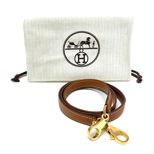 【ABランク】 エルメス HERMES ショルダーストラップ エプソン (レザー) GD金具 バンドリエール ケリー ボリード 交換用 バッグアクセサリー レディース メンズ ユニセックス ゴールド (ライトブラウン) 中古 mar10015