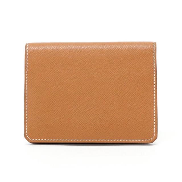 【Aランク】 エルメス HERMES メドール カードケース ヴォーマダム (レザー) SV金具 B刻印 2023年 二つ折り カード入れ カードホルダー パスケース メンズ レディース ゴールド (ライトブラウン) 美品 中古 mbg07005 Aランク】 エルメス HERMES メドール カードケース ヴォーマダム