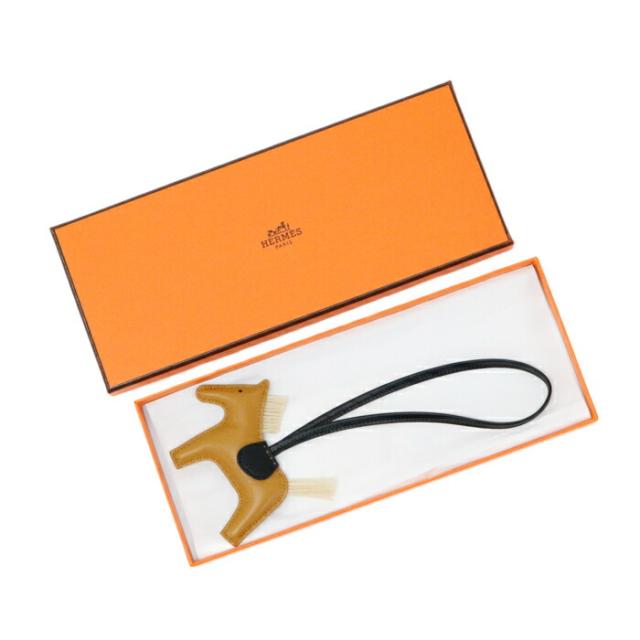 【Sランク】 エルメス HERMES ロデオ PM パンク アニョーミロ (ラムスキン) レザー / クリンドシュヴァル (馬毛) B刻印 2023年 ロデオチャーム バッグチャーム バッグアクセサリー レディース メンズ セサミ (ベージュ) /ノワール (ブラック) 新品同様 中古 mbg15004