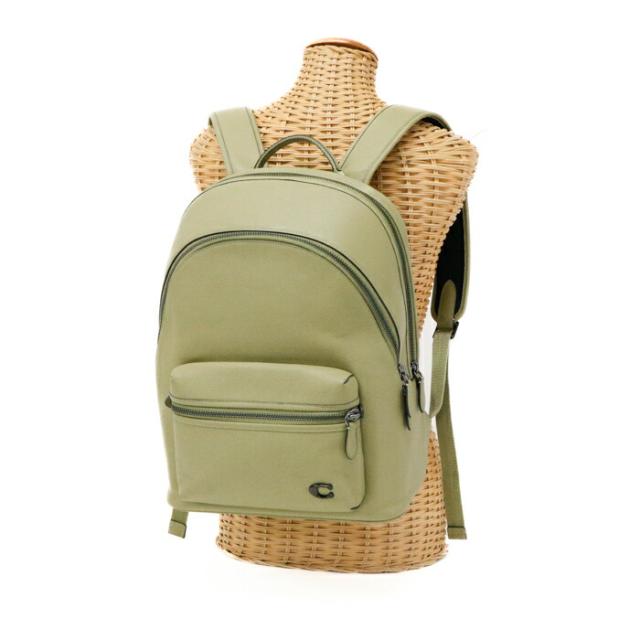 【ABランク】 コーチ COACH チャーター バックパック ソフト ポリッシュド ペブル レザー CP161 リュック デイパック ビジネスバッグ トラベルバッグ メンズ モス (モスグリーン) 中古 mbh01004