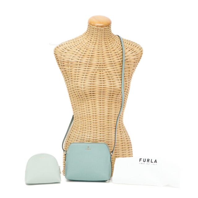 【Aランク】 フルラ FURLA カメリア ミニバッグ L レザー WE00454 クロスボディバッグ ショルダーバッグ 斜め掛けバッグ ポーチ セット レディース ミンティ (ライトグリーン) 美品 中古 mbh05012