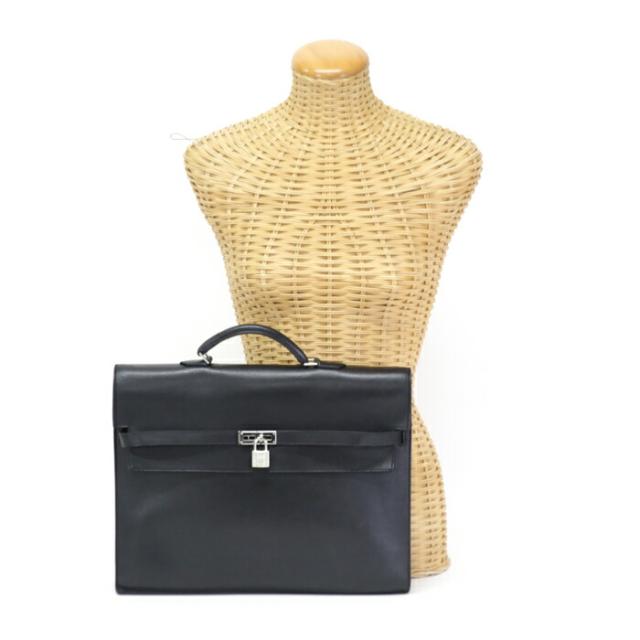【Bランク】 エルメス HERMES ケリーデペッシュ38 エプソン (レザー) SV金具 □I刻印 2005年 ブリーフケース ビジネスバッグ 書類かばん メンズ レディース ノワール (ブラック) 正規品 中古 mbi10008