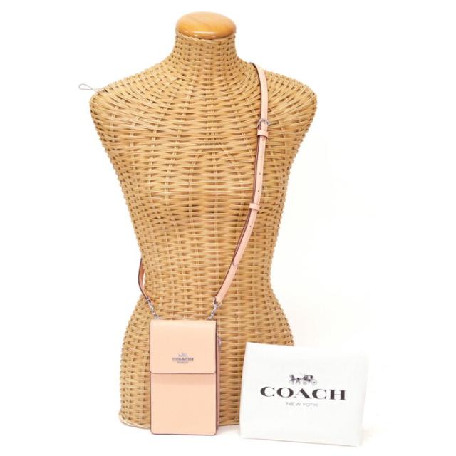 【Sランク】 コーチ COACH ノース / サウス フォーン クロスボディ クロスグレイン レザー CM235 ミニバッグ お財布ショルダー レディース シルバー / フェイデッドブラッシュ (ピンク) 正規品 新品同様 中古 mbj03005
