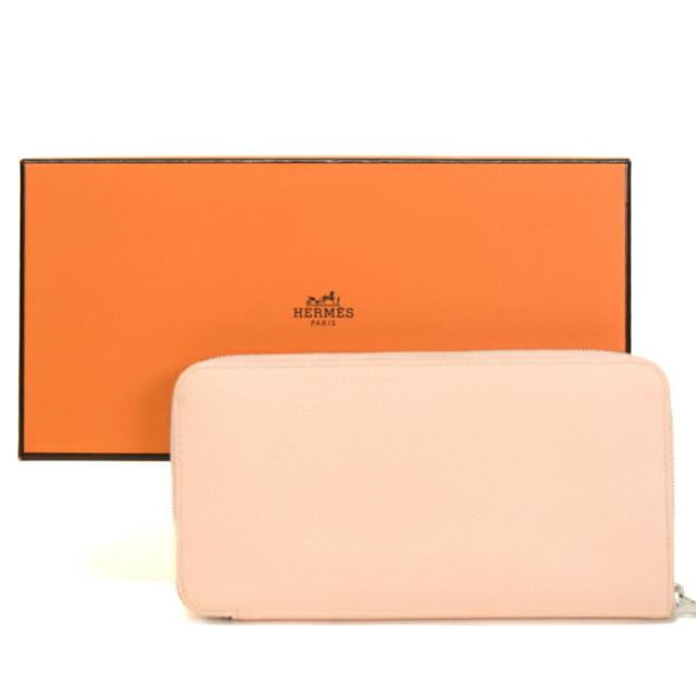【ABランク】 エルメス HERMES アザップ ロング クラシック トゴ (レザー) SV金具 T刻印 2015年 長財布 ラウンドファスナー ロングウォレット レディース ローズエグランタイン (ピンクベージュ) 正規品 中古 mbj28003