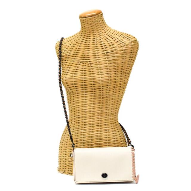 【ABランク】 コーチ COACH ディンキー クロスボディ グラブタンレザー 20215 ショルダーバッグ 斜め掛け 肩掛け ショルダーウォレット クラッチバッグ ポシェット ターンロック レディース ベージュ 正規品 中古 mbk26019