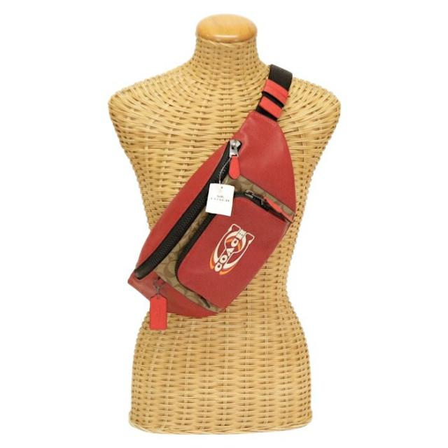 【Aランク】 コーチ COACH トラック ベルト バッグ カラーブロック シグネチャーキャンバス ウィズコーチスタンプ PVC / スムースカーフレザー CE870 ショルダーバッグ 正規品 美品 中古 mbn11006