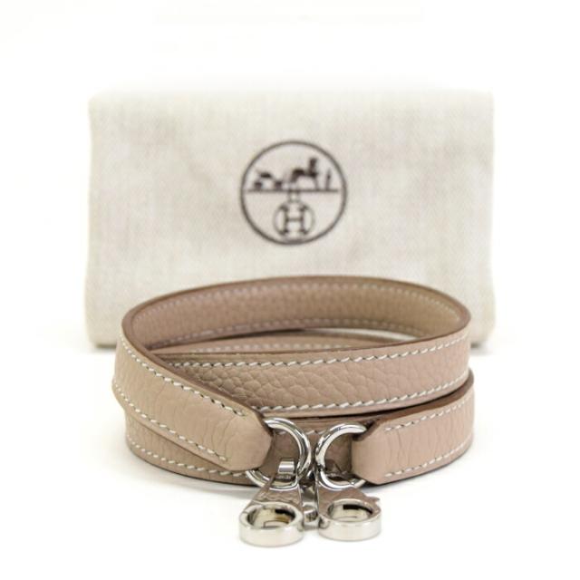 【ABランク】 エルメス HERMES ショルダーストラップ バンドリエール アルデンヌ (レザー) GD金具 バッグ アクセサリー ケリー ボリード 交換用 レディース メンズ ベージュ (グレージュ) 正規品 中古 mbo23013