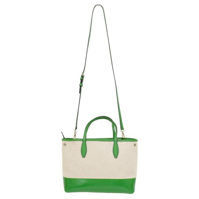 【ABランク】 ケイトスペード kate spade トートバッグ キャンバス / レザー WKRU7096 2WAYバッグ ハンドバッグ 手提げかばん ミニトート レディース アイボリー / グリーン 正規品 中古 mbo30001 ABランク】 ケイトスペード kate spade トートバッグ キャンバス