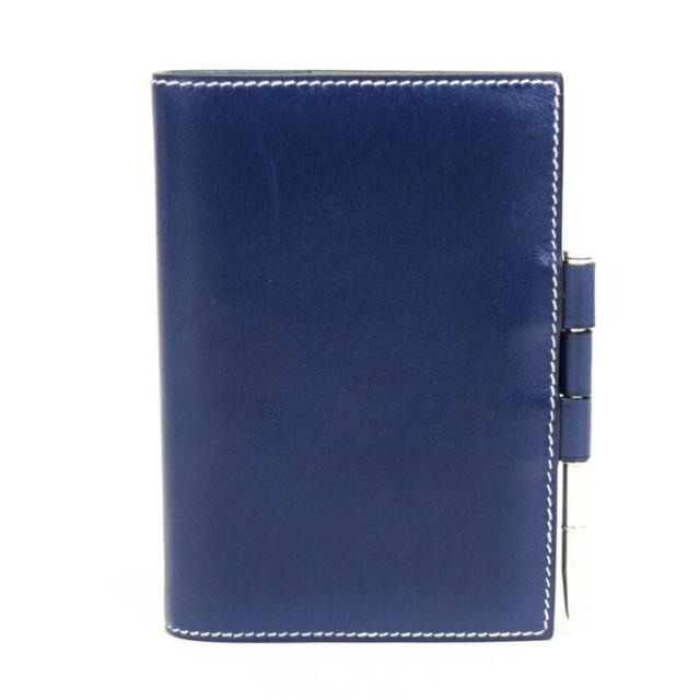 【ABランク】 エルメス HERMES アジェンダ PM ヴェルソ ボックスカーフ (レザー) SV金具 □D刻印 (2000年) 手帳カバー ダイアリー メモ帳 ペン付き レディース メンズ ブルー / ブルージーン (ライトブルー) 正規品 中古 mbp26003