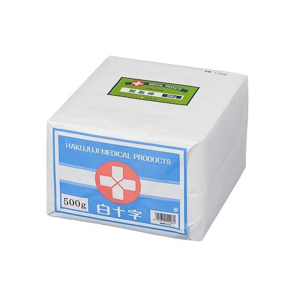 （ケース販売）脱脂綿／500g×20包（白十字）医療用脱脂綿 11006