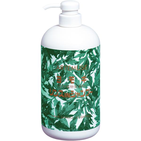 （ケース販売）よもぎリンスinシャンプー／本体1000ml×12本（三興物産）アミノ酸配合・微香性・無着色