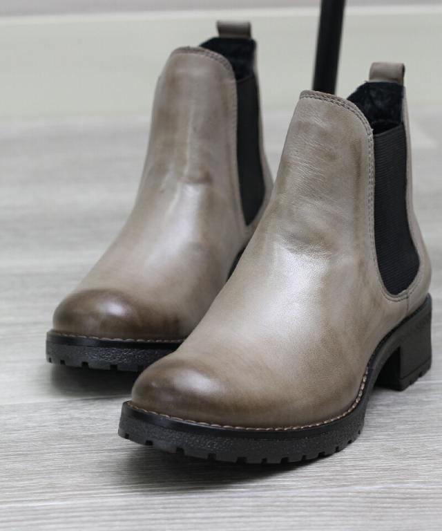 ショートブーツ 4cmヒール サイドゴア 22.5〜24.5cm 革 ショート ブーツ レディース レザー 本革 秋冬  ローヒール 黒 ブラック ブラウン ダークブラウン ヴィンテージ