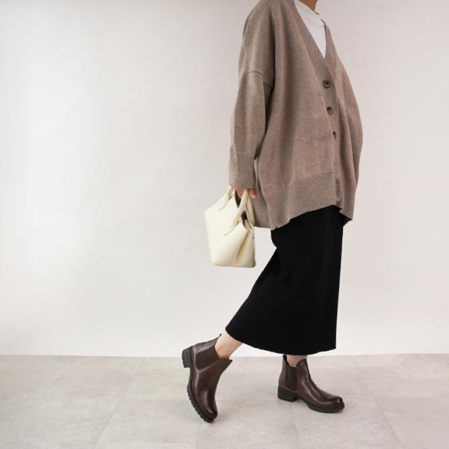 ショートブーツ 4cmヒール サイドゴア 22.5〜24.5cm 革 ショート ブーツ レディース レザー 本革 秋冬  ローヒール 黒 ブラック ブラウン ダークブラウン ヴィンテージ