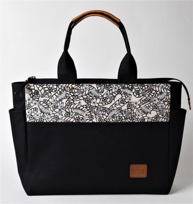 琉球びんがた工房ちゅらり/モノトーンびんがたCREW　ビジネスバッグ ちゅらり 紅型 工房 那覇市 市長賞 手作り ハンドメイド 伝統工芸 沖縄県産 プレゼント ギフト 贈り物 バッグ 雑貨 かばん トートバッグ トート モノトーン