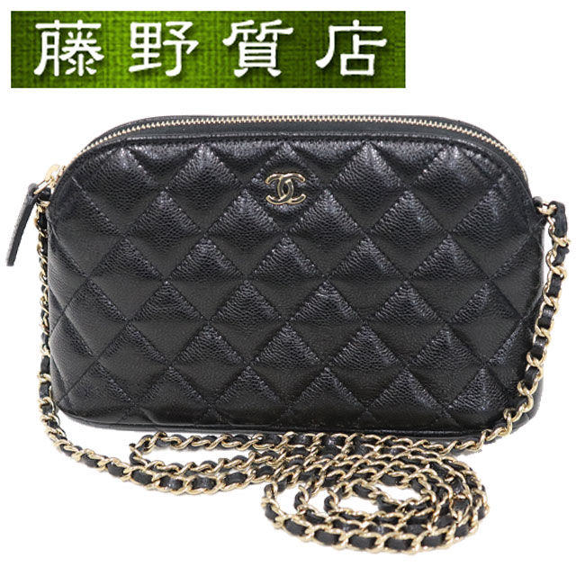 （美品）シャネル CHANEL クラシック チェーン ショルダーバッグ 黒 キャビアスキン ゴールド金具 AP4016 斜め掛け 8093の ...