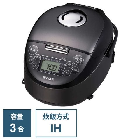 TIGER タイガー IHジャー炊飯器 3合 スチールブラック JPF-G055KL