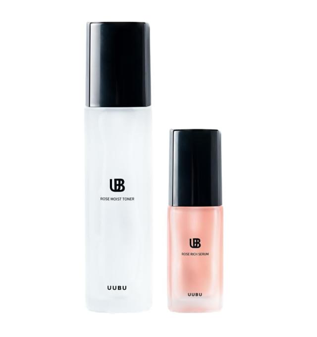 UUBU ウーブローズスキンケアセット モイストトナー120mL & リッチセラム 32mL ダマスクローズ スキンケア 脱ファンデーション メーカー正規品 ギフト エイジングケア アスタキサンチン 【化粧水 美容液】